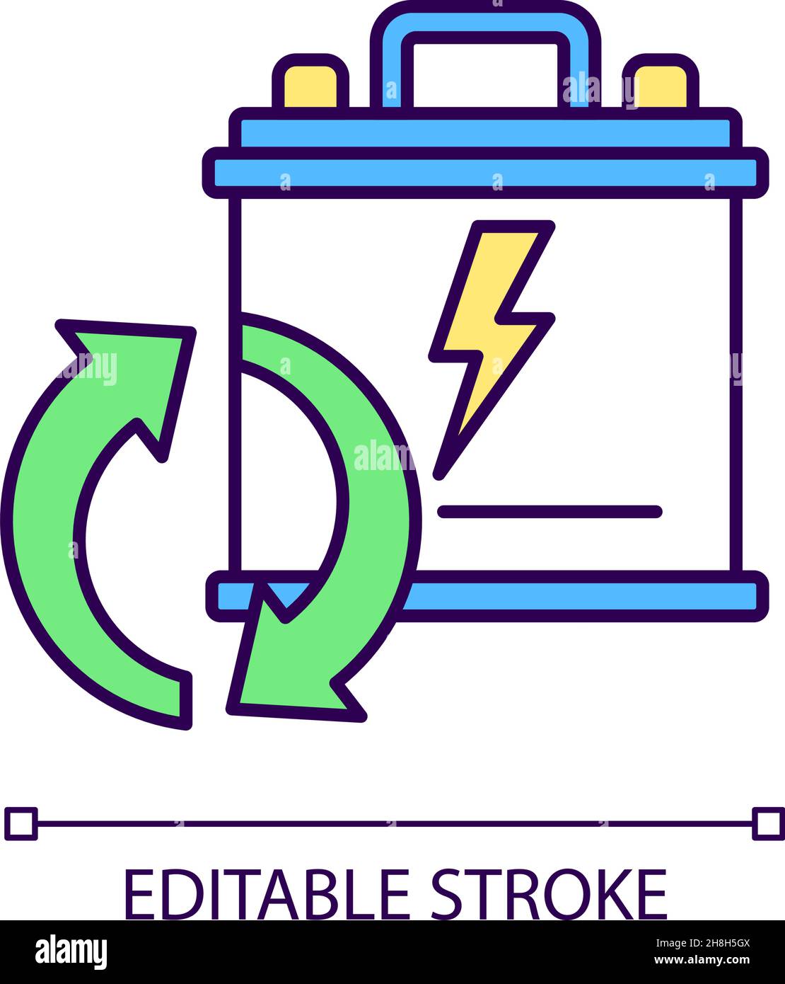 Recyclable lead-acid batteries RGB color icon Stock Vector Image & Art ...