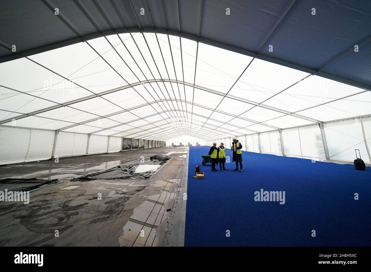 The running track under construction at the Alexander Stadium in ...