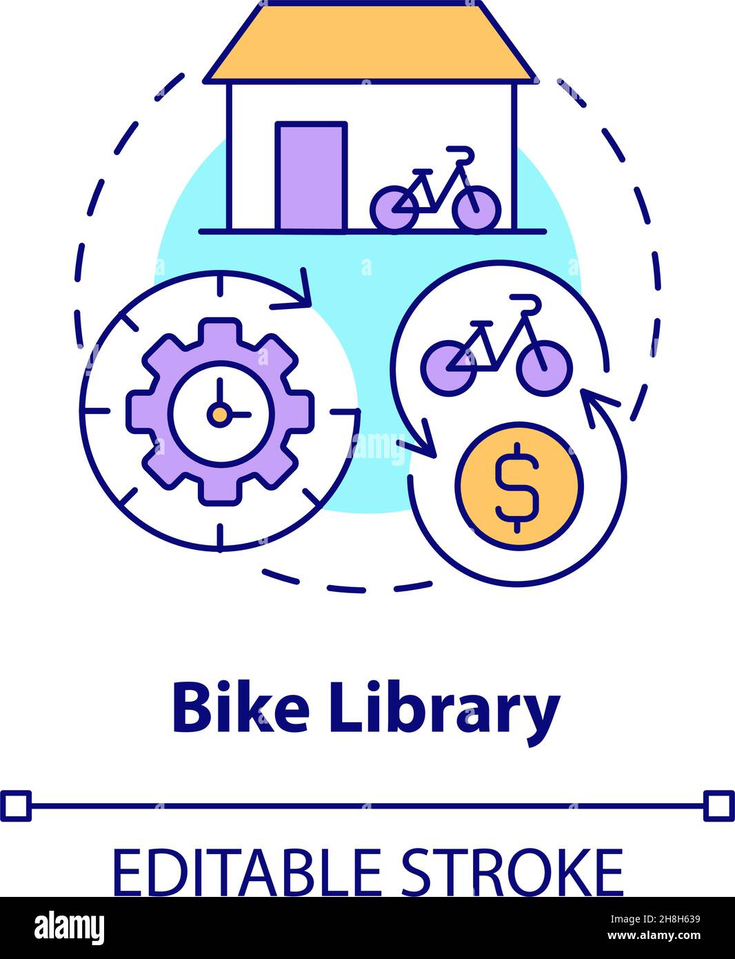 Bike library concept icon Stock Vector Image & Art - Alamy