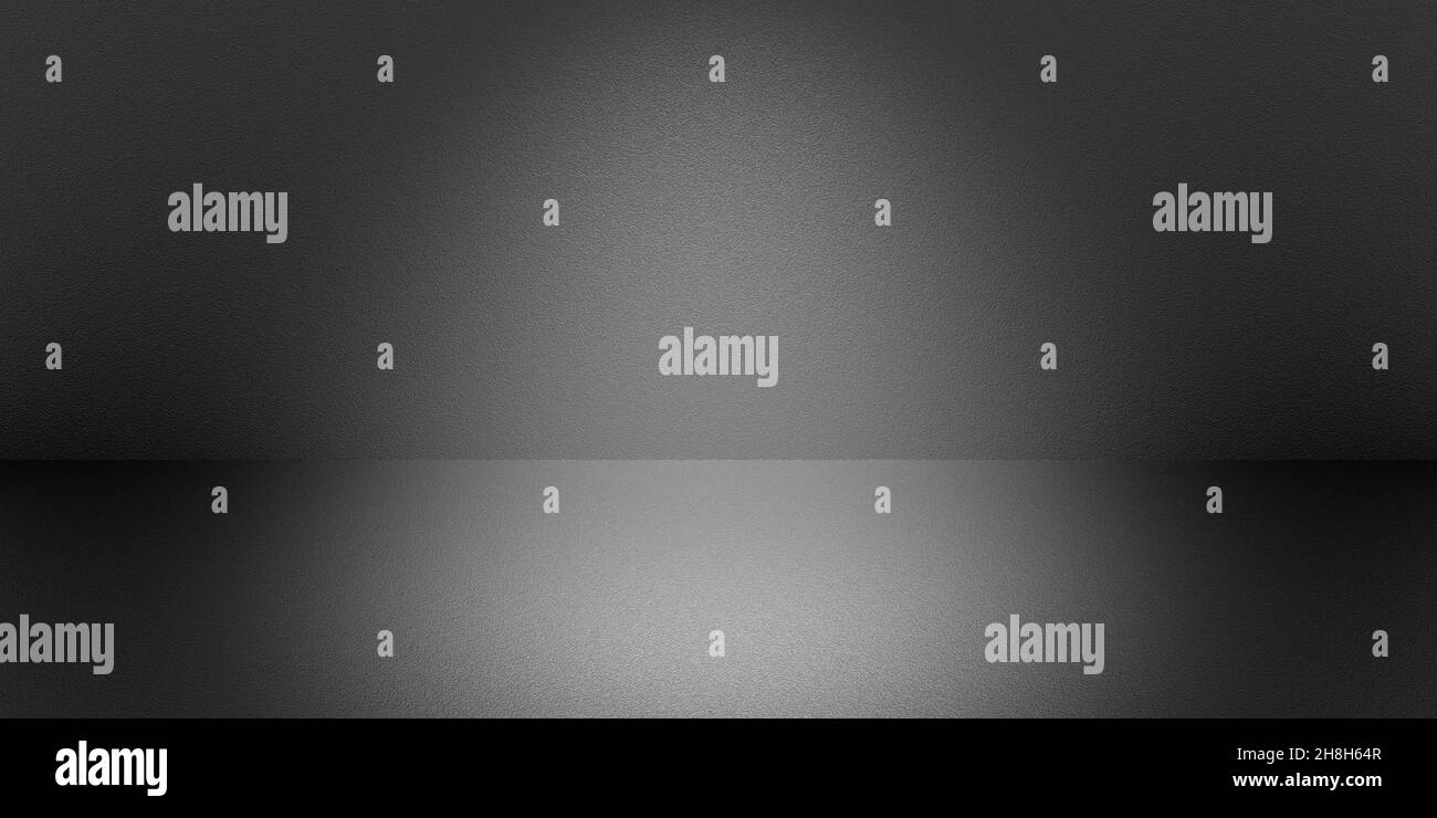 Empty dark gray abstract scene, studio for shooting, illuminated by ...