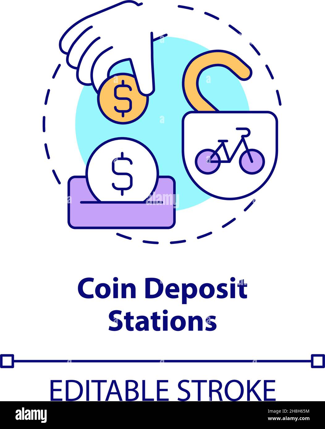 Coin deposit stations concept icon Stock Vector Image & Art - Alamy