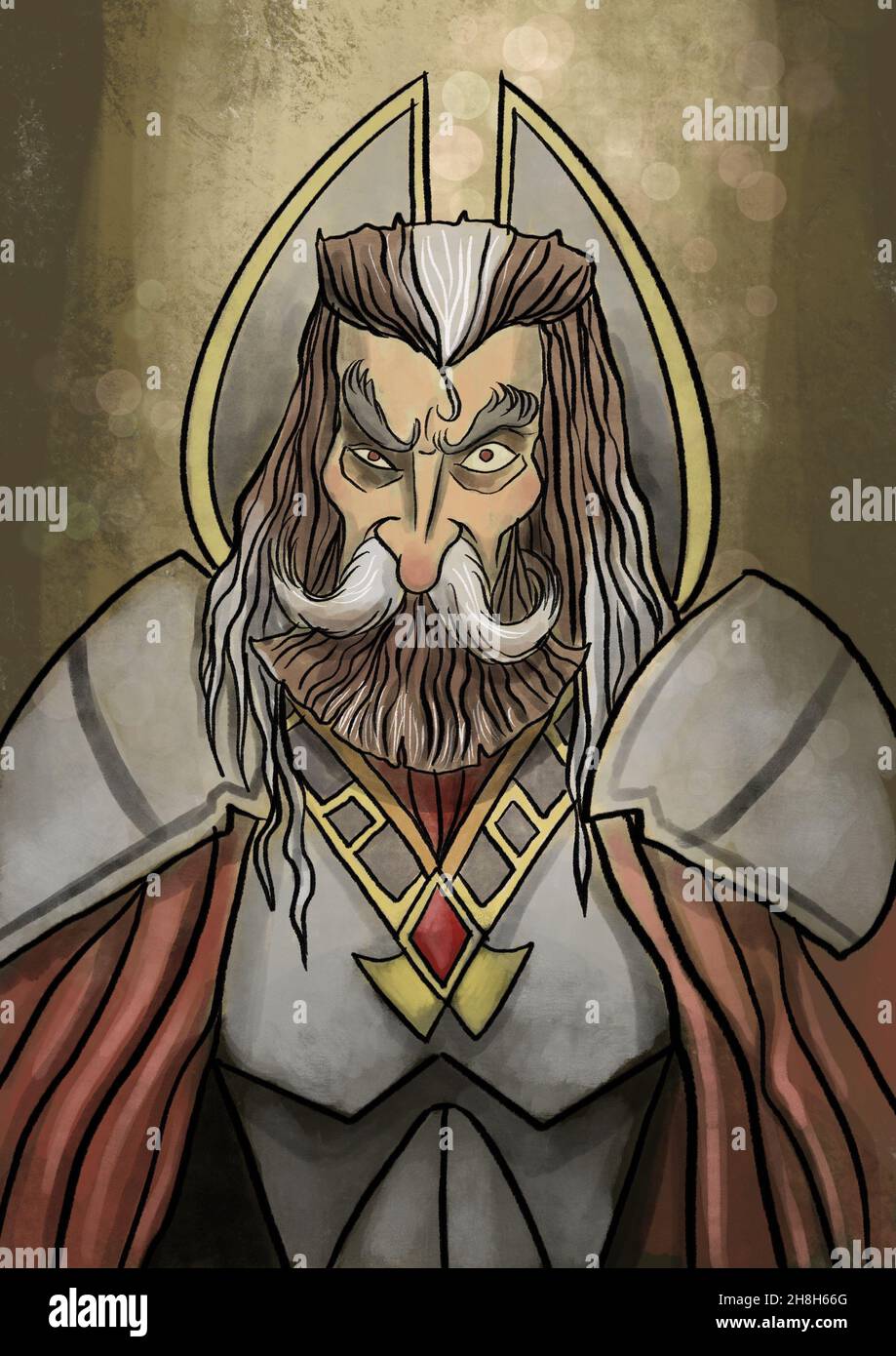 a dwarf lord hand drawn illustration Stock Photo - Alamy