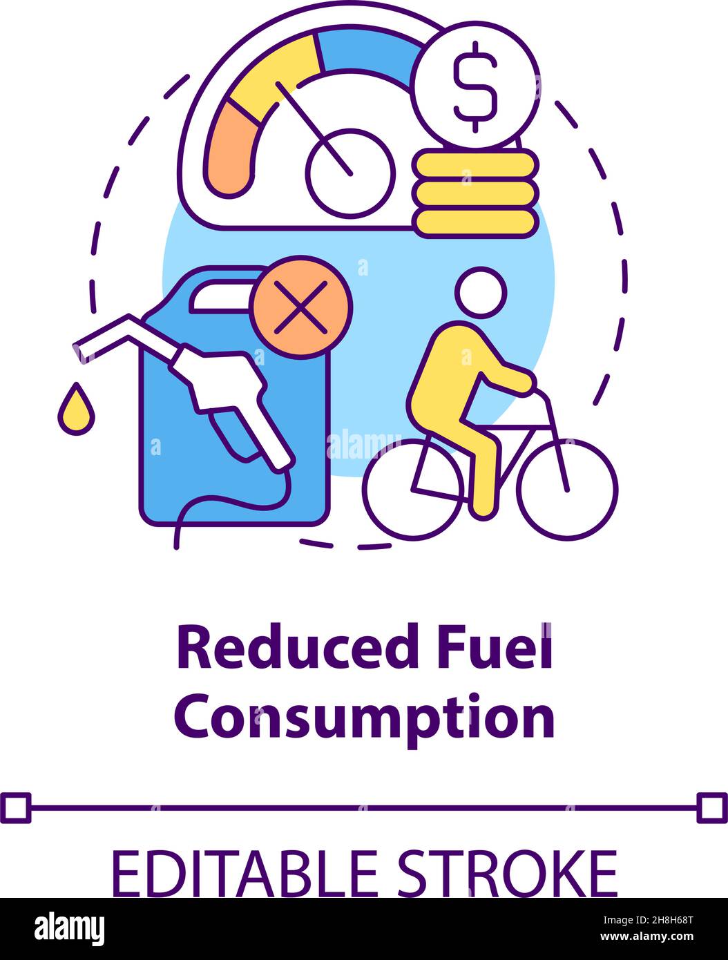 Reduced fuel consumption concept icon Stock Vector Image & Art - Alamy
