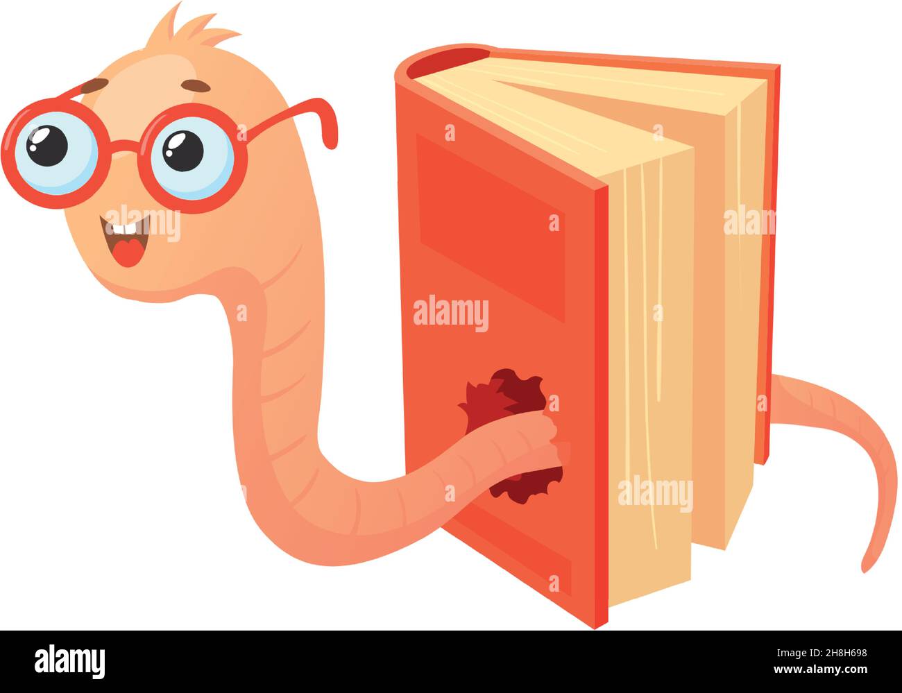 Nerd bookworm. Cartoon worm learning of kid book for student education ... Nerd bookworm. Cartoon worm learning of kid book for student education ...