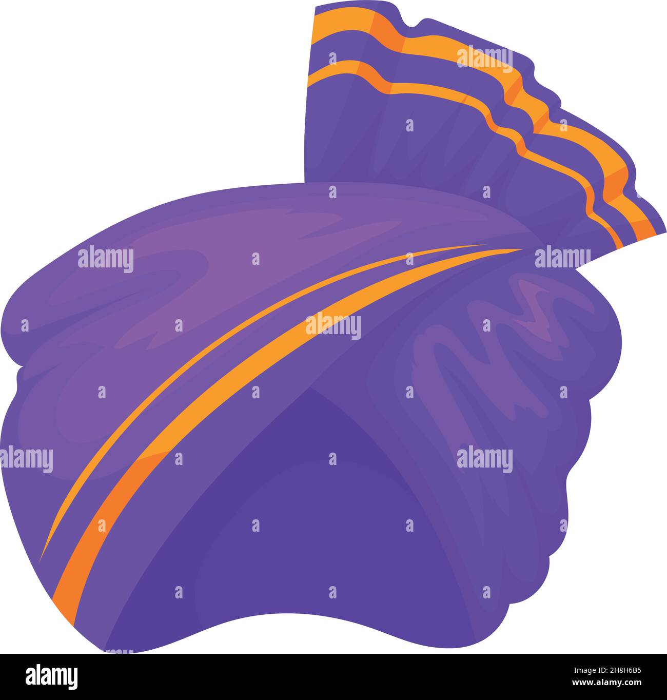 Purple turban. Hats arabs culture, clothe turbans, vector illustration ...