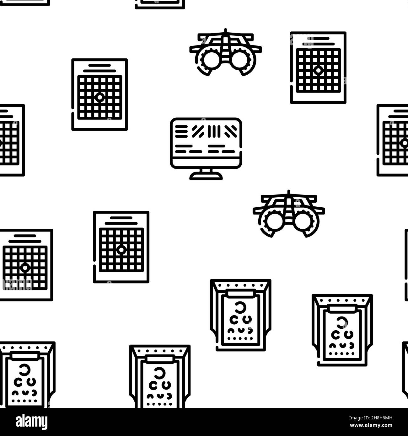 Ophthalmology Eye Disease Treat Vector Seamless Pattern Stock Vector ...