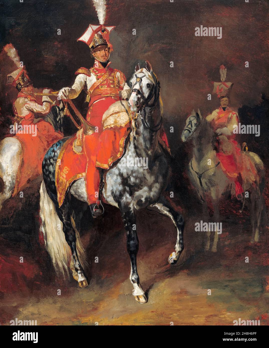 Mounted trumpeters of napoleons imperial guard hi-res stock photography ...