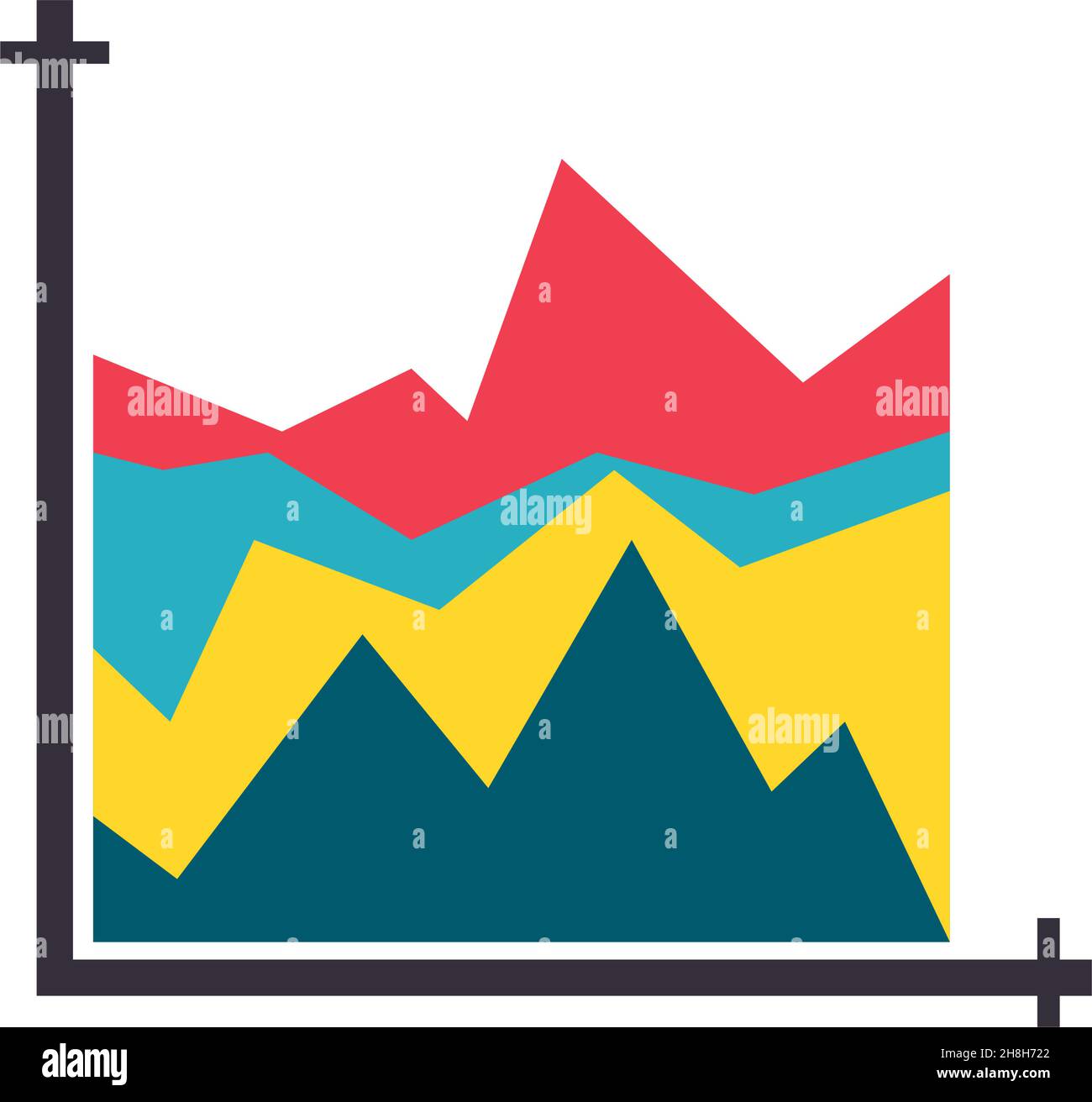 colored peak graph over white Stock Vector Image & Art - Alamy
