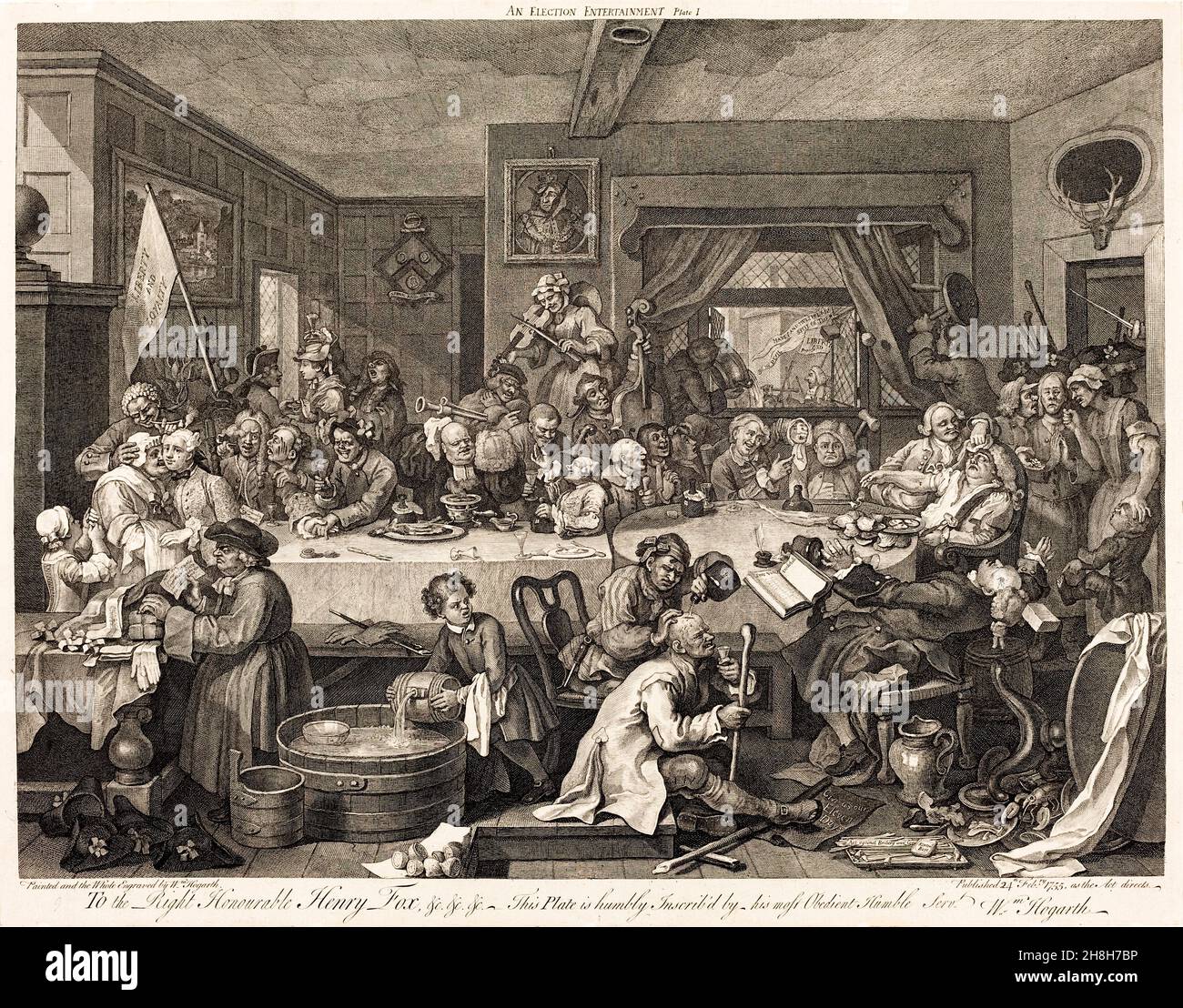 An Election Entertainment, engraving by William Hogarth, 1755 Stock ...