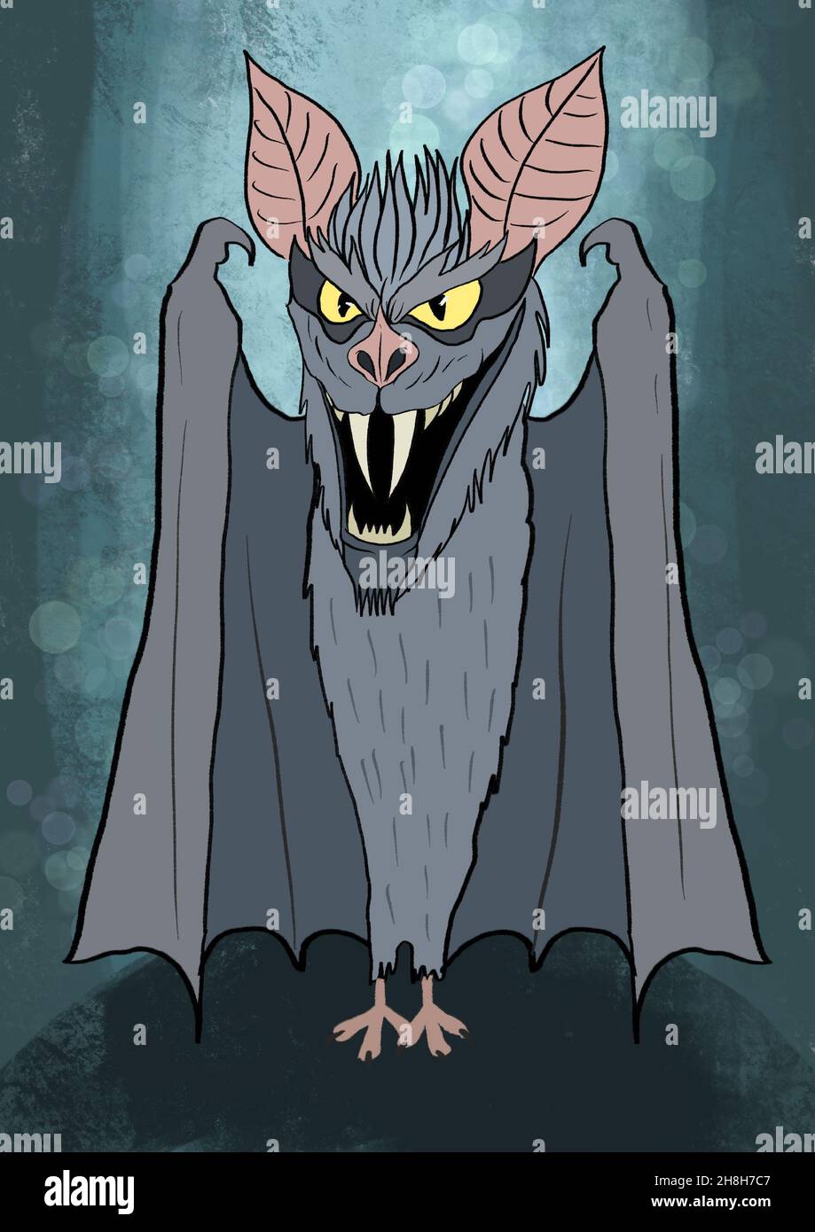 a spooky bat illustration Stock Photo - Alamy