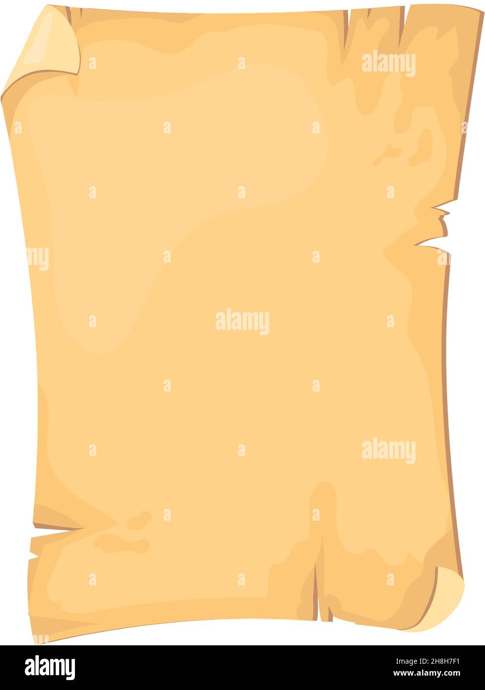 Parchment document. Blank page of card charter, cartoon vector ...