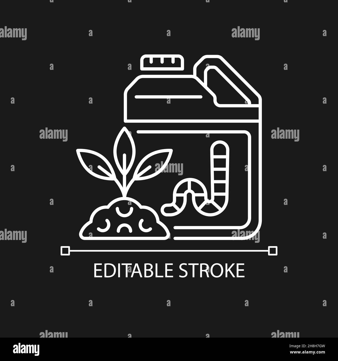 Earthworm castings linear icon for dark theme Stock Vector Image & Art ...