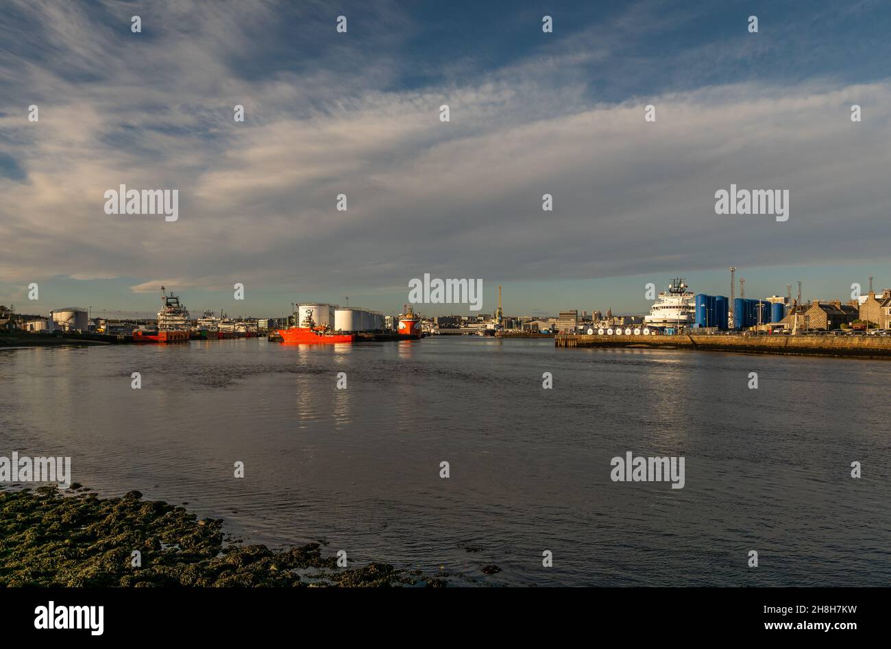 Aberdeen, Scotland, UK, November 10th, 2021, Aberdeen harbour basin ...