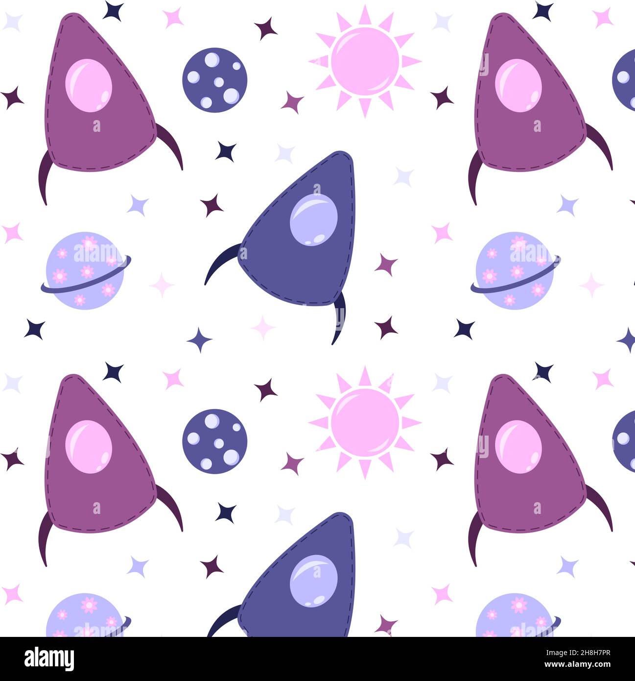 Seamless childish cosmic pattern Stock Vector Images - Alamy