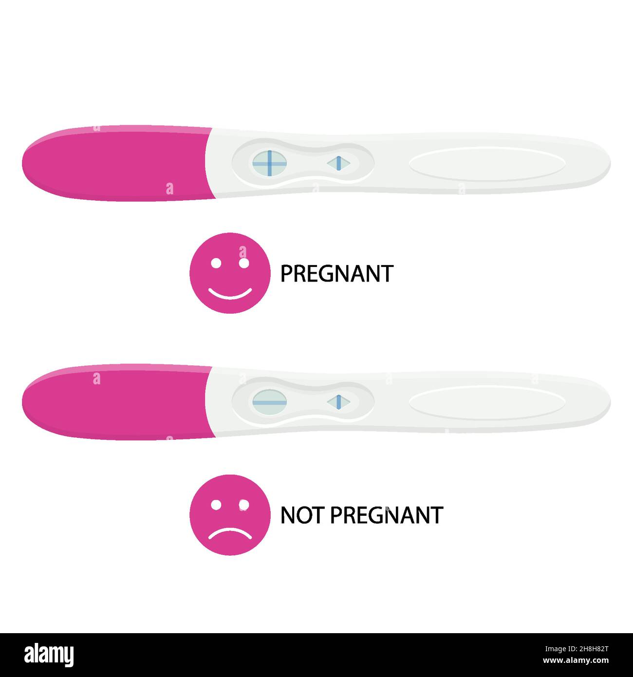 Pregnancy plastic test isolated on white background, Positive and ...