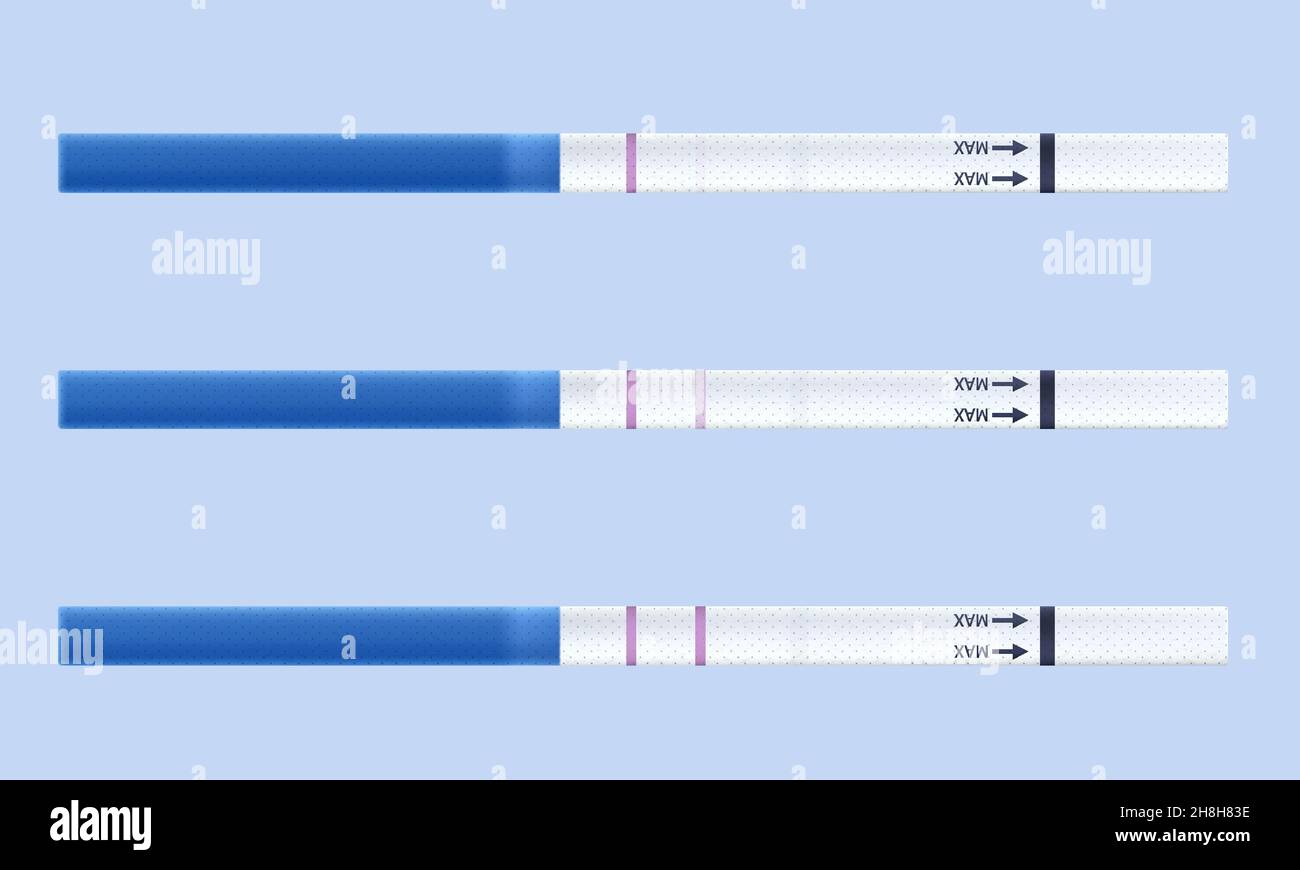 Pregnancy test set. Positive and negative pregnancy tests, 3D vector ...