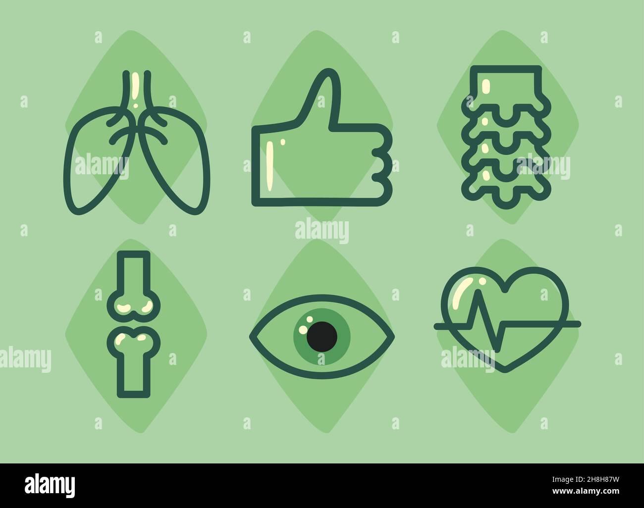 set of six health items Stock Vector Image & Art - Alamy