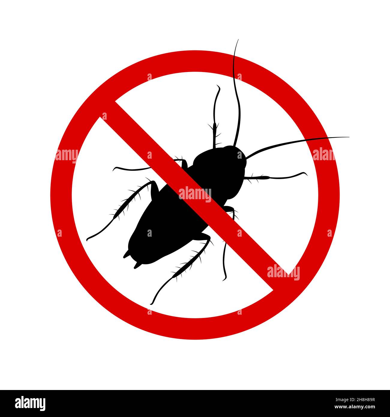 Anti-cockroach icon, pest control, destruction of parasites, stop ...
