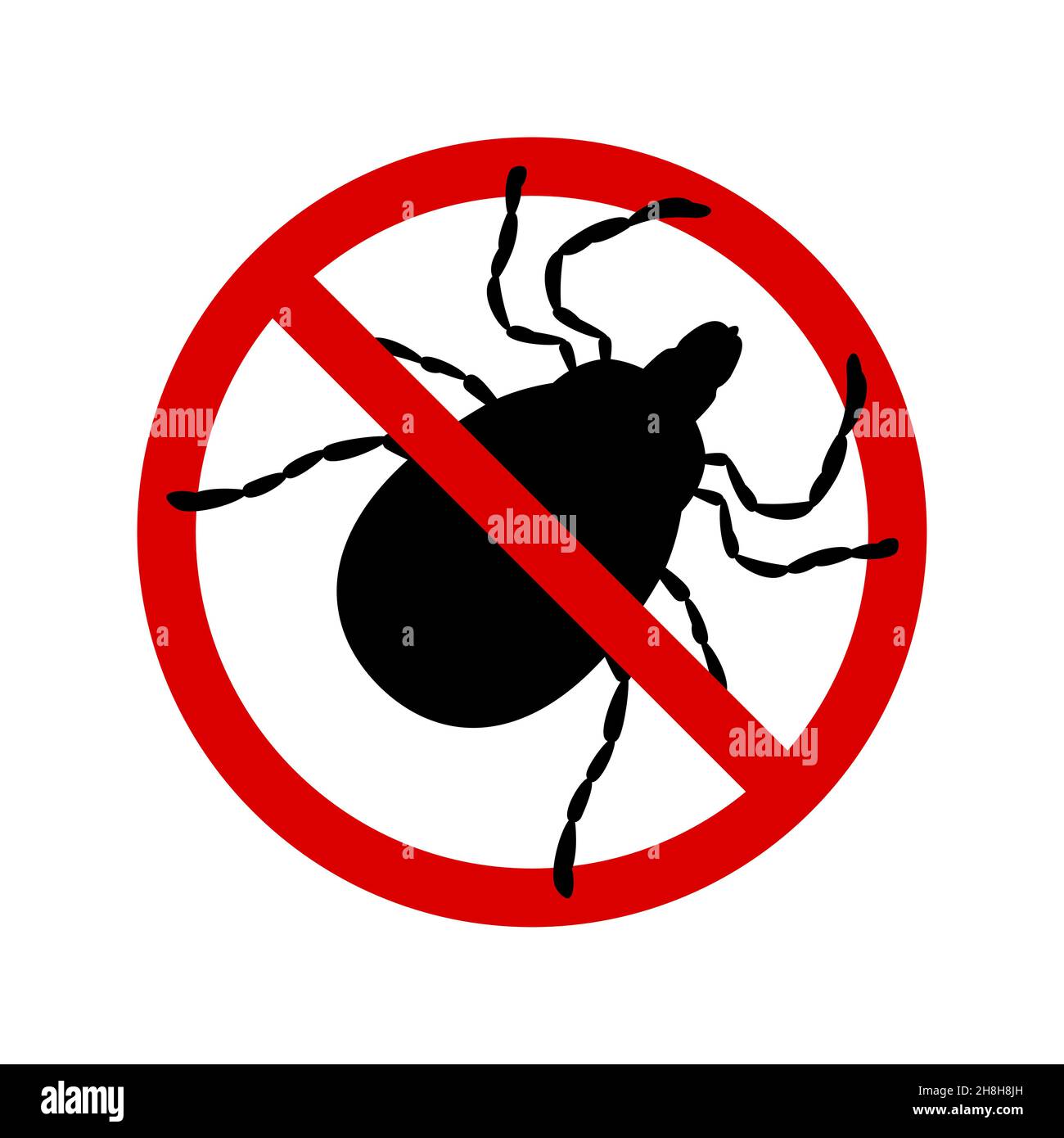 Mite warning sign. Stop parasite icon, vector illustration, silhouette ...