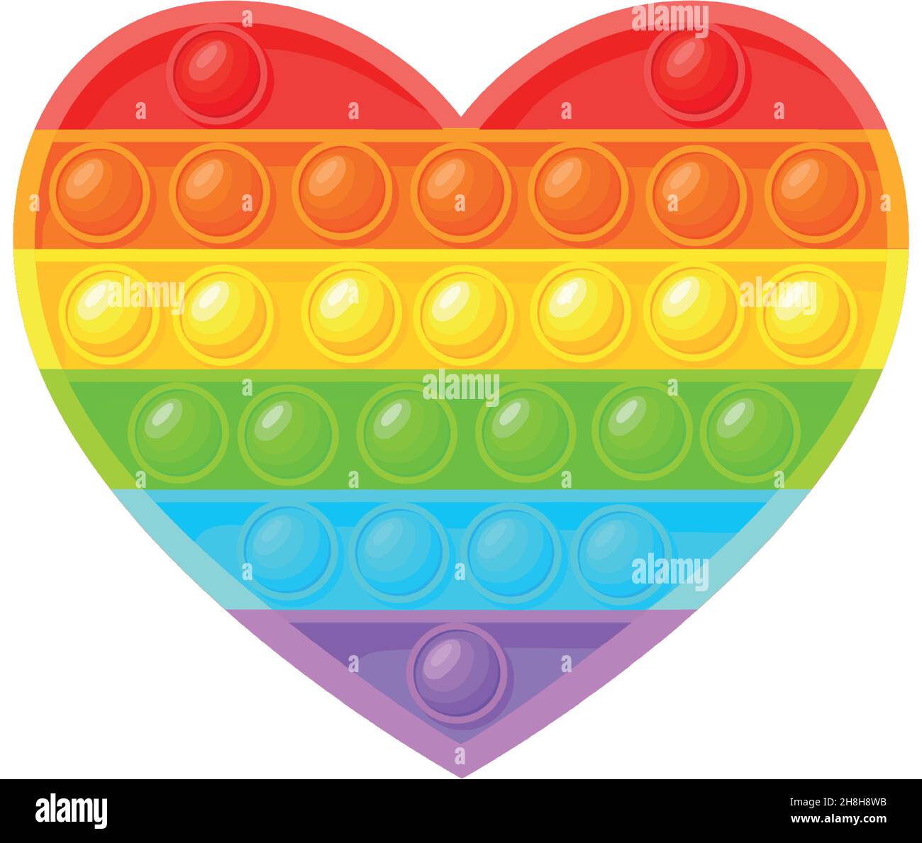 Pop it heart. Color addictive kid game for finger, vector illustration ...