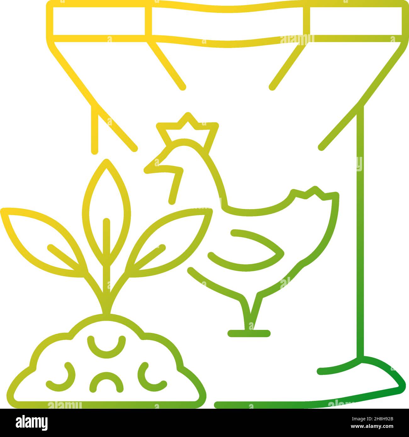 Chicken poultry manure gradient linear vector icon Stock Vector Image ...