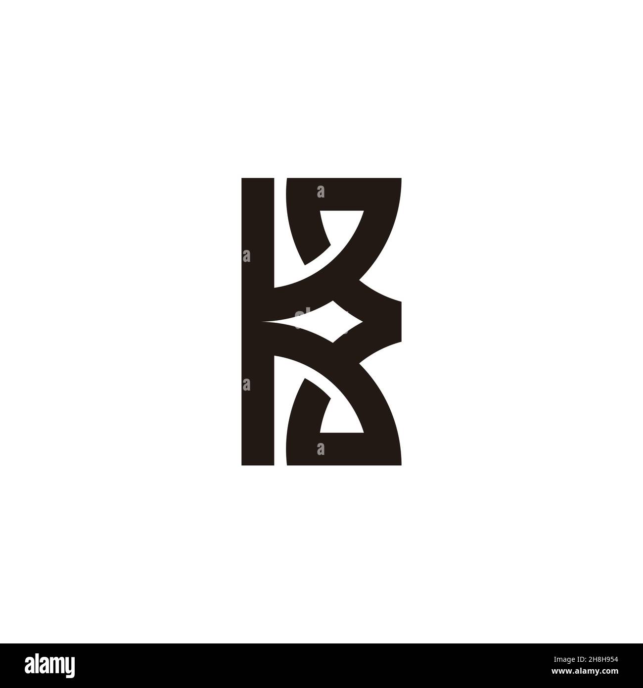 letter k b simple linked 3d flat geometric logo vector Stock Vector ...