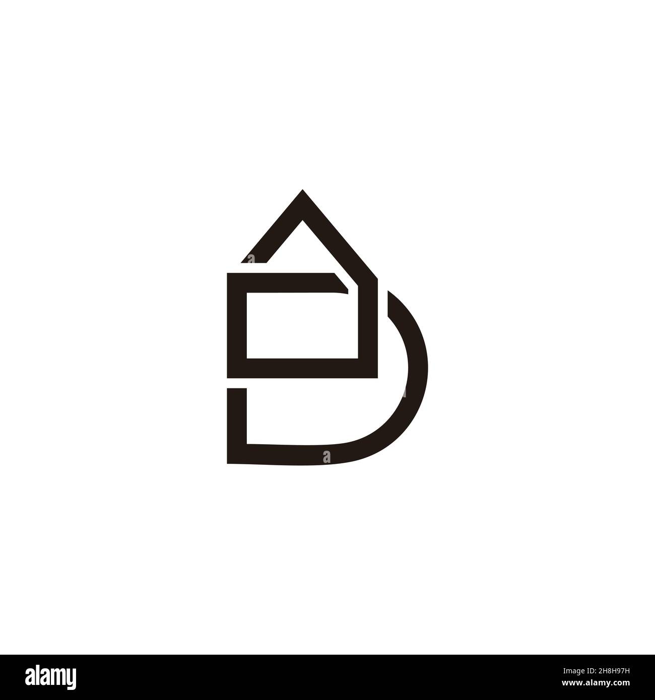 letter d home shape simple geometric line logo vector Stock Vector ...