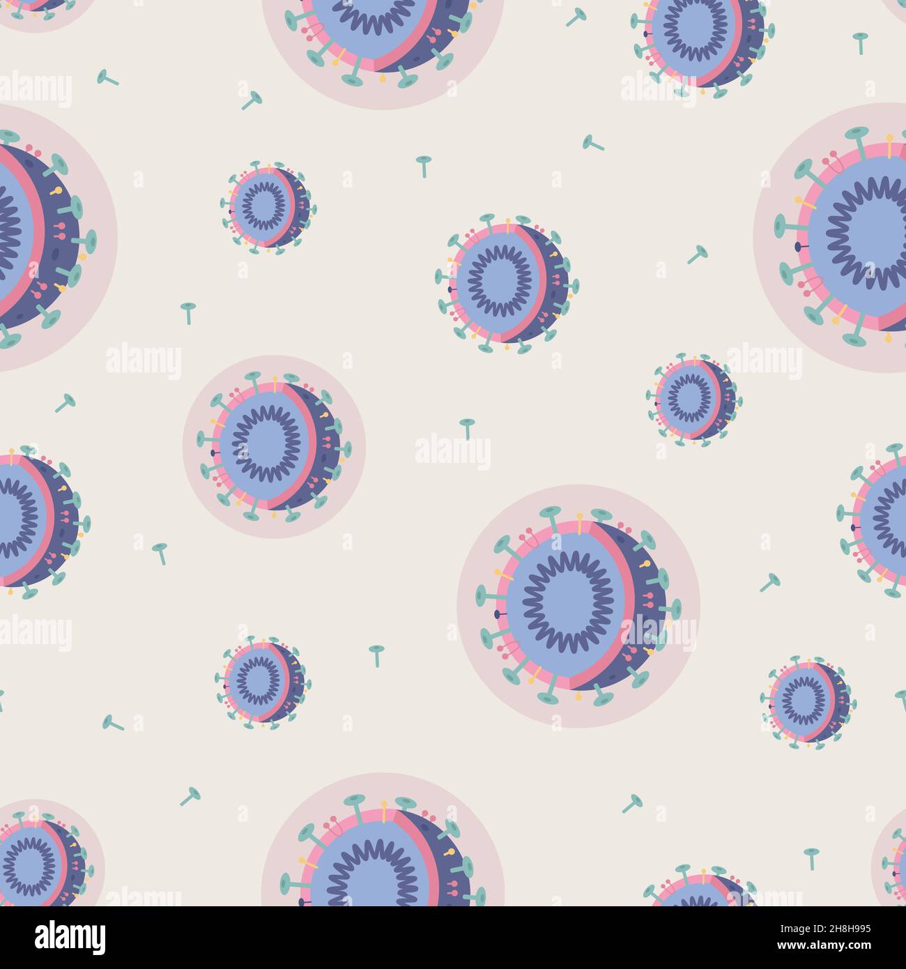 Covid-19 coronavirus seamless pattern illustration. Pandemic, dangerous ...