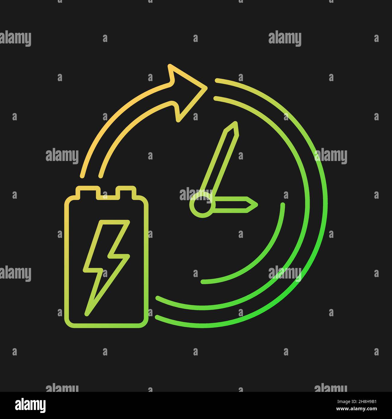 Battery lifetime gradient vector icon for dark theme Stock Vector Image ...