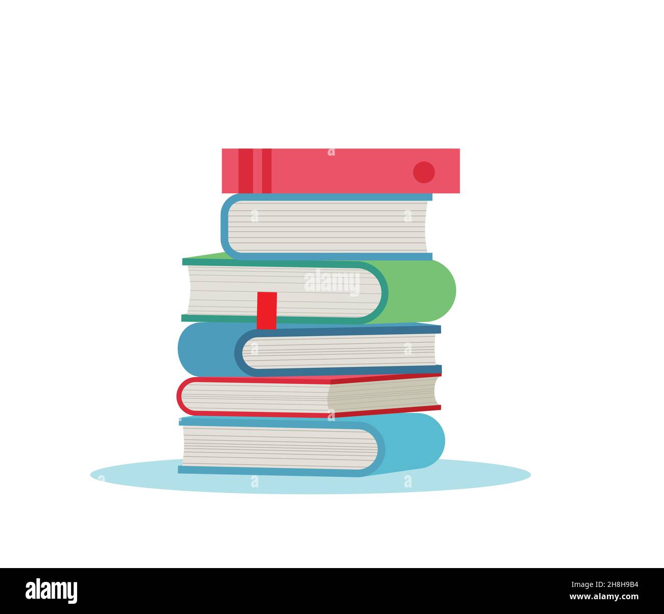 Stack of books flat design vector illustration on white background EPS ...
