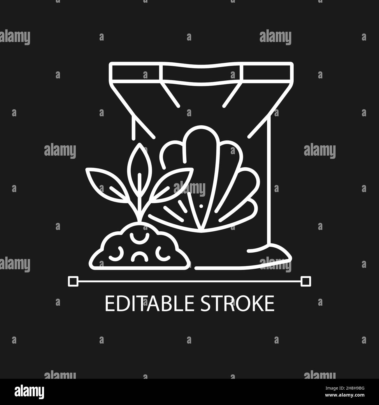 Shellfish fertilizer linear icon for dark theme Stock Vector Image ...