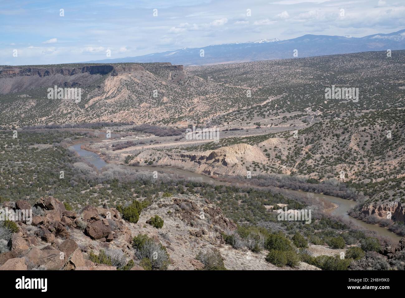 View of the Rio Grande River from the Overlook in White Rock, New ...