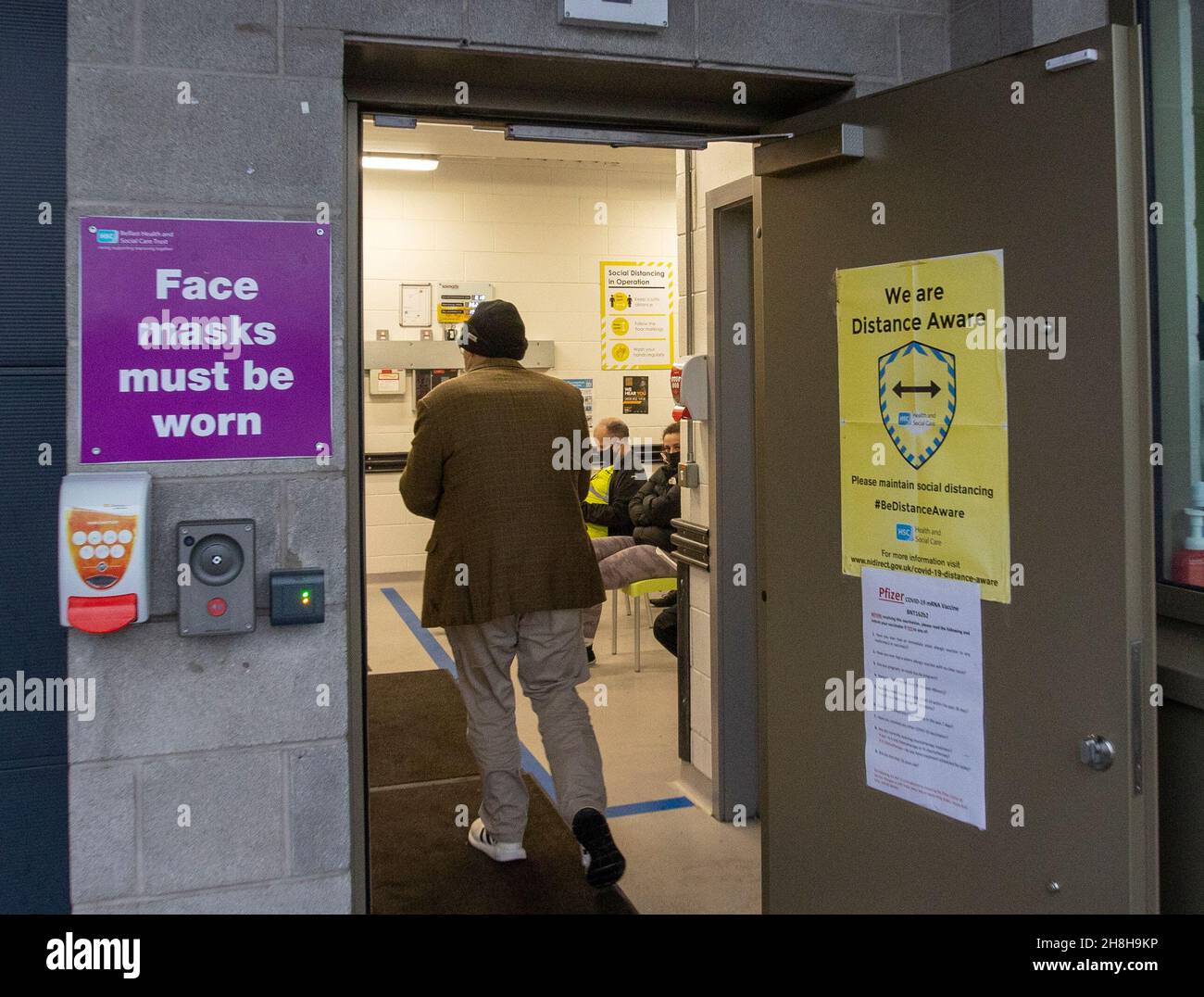 A man walks into the Belfast Health and Social Care Trust Covid-19 ...