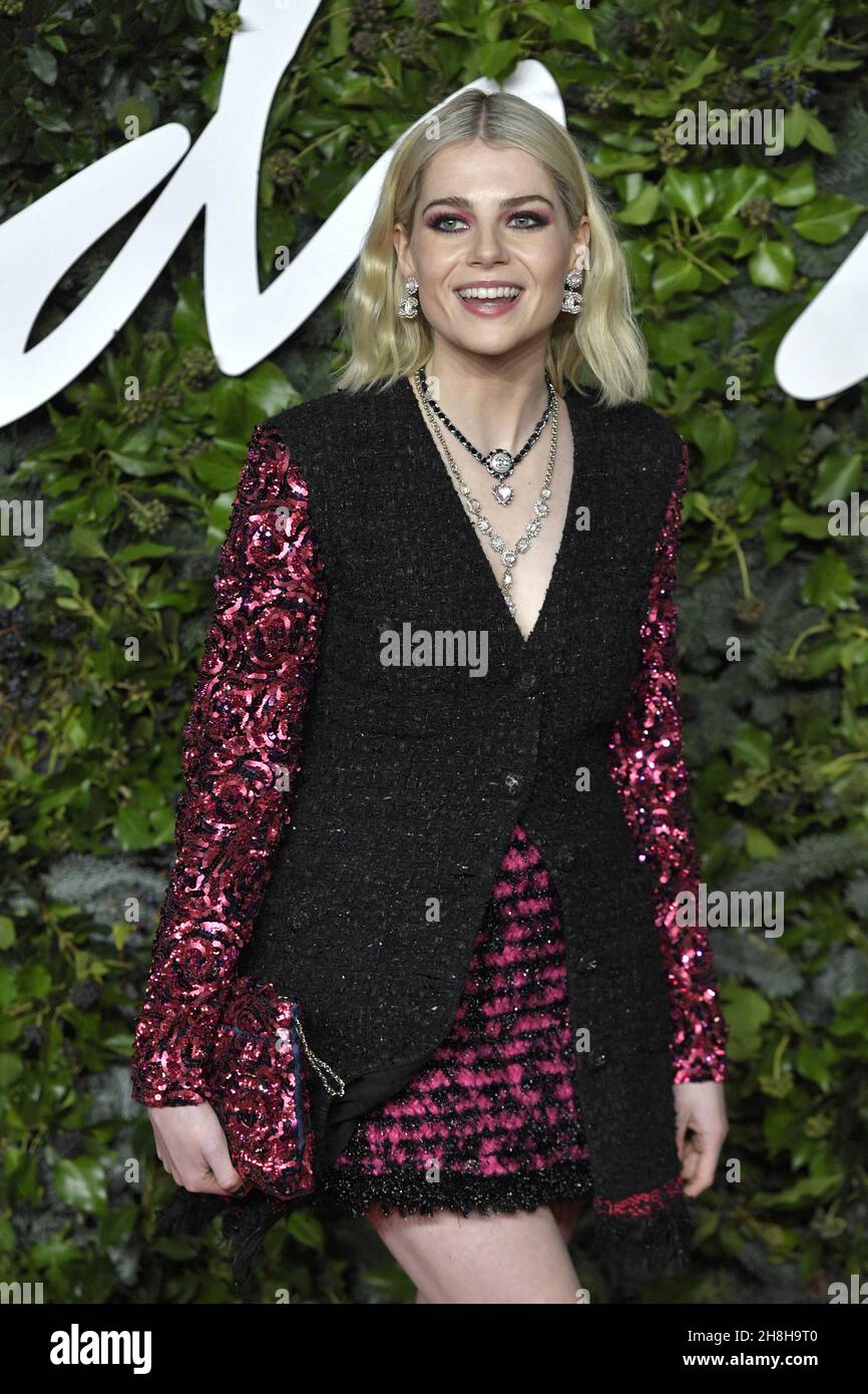 Lucy Boynton attending The Fashion Awards 2021 at the Royal Albert Hall ...