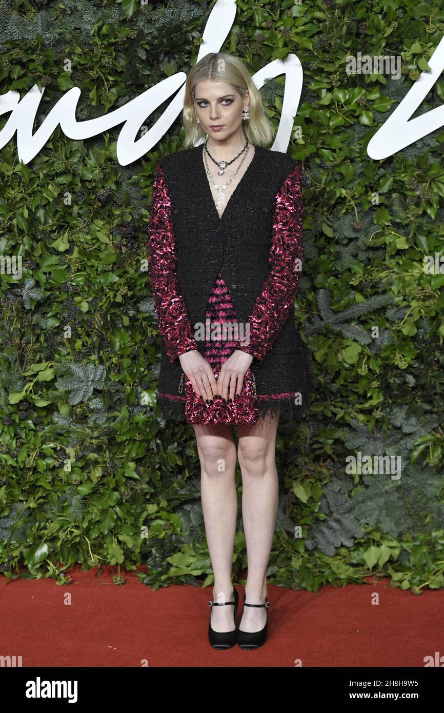Lucy Boynton attending The Fashion Awards 2021 at the Royal Albert Hall ...