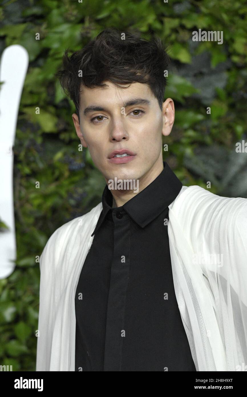 Max Harwood attending The Fashion Awards 2021 at the Royal Albert Hall ...