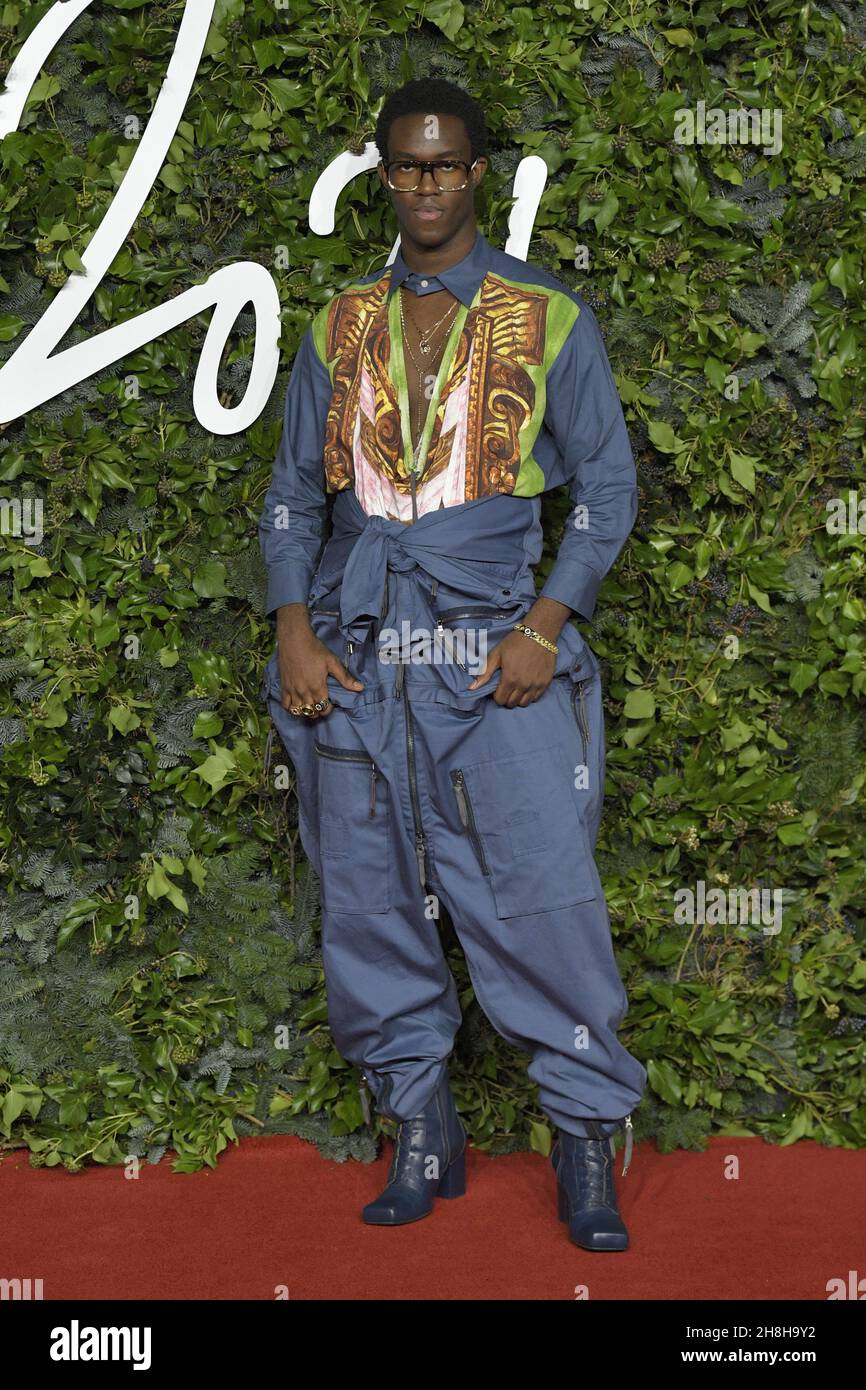 Wisdom Kaye attending The Fashion Awards 2021 at the Royal Albert Hall ...