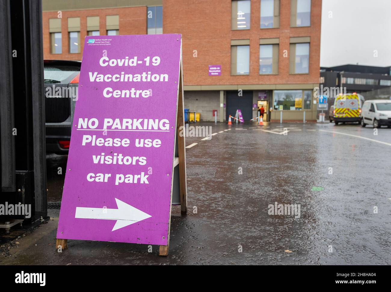 Sign for the Belfast Health and Social Care Trust Covid-19 Vaccination ...