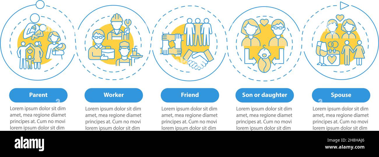 Social roles concept vector infographic template Stock Vector Image ...