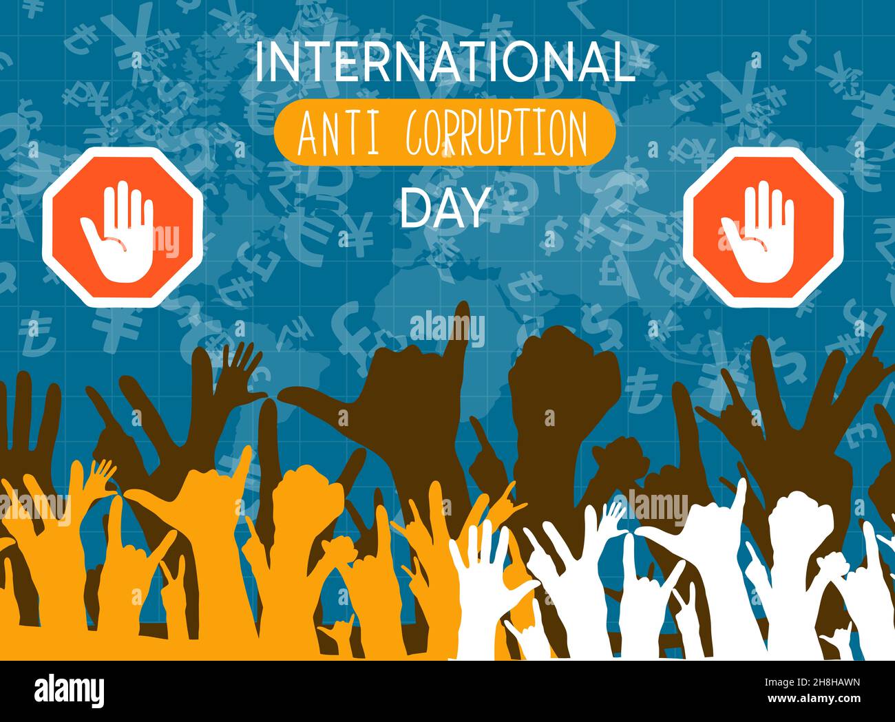 Anti corruption day poster template banner Stock Photo - Alamy