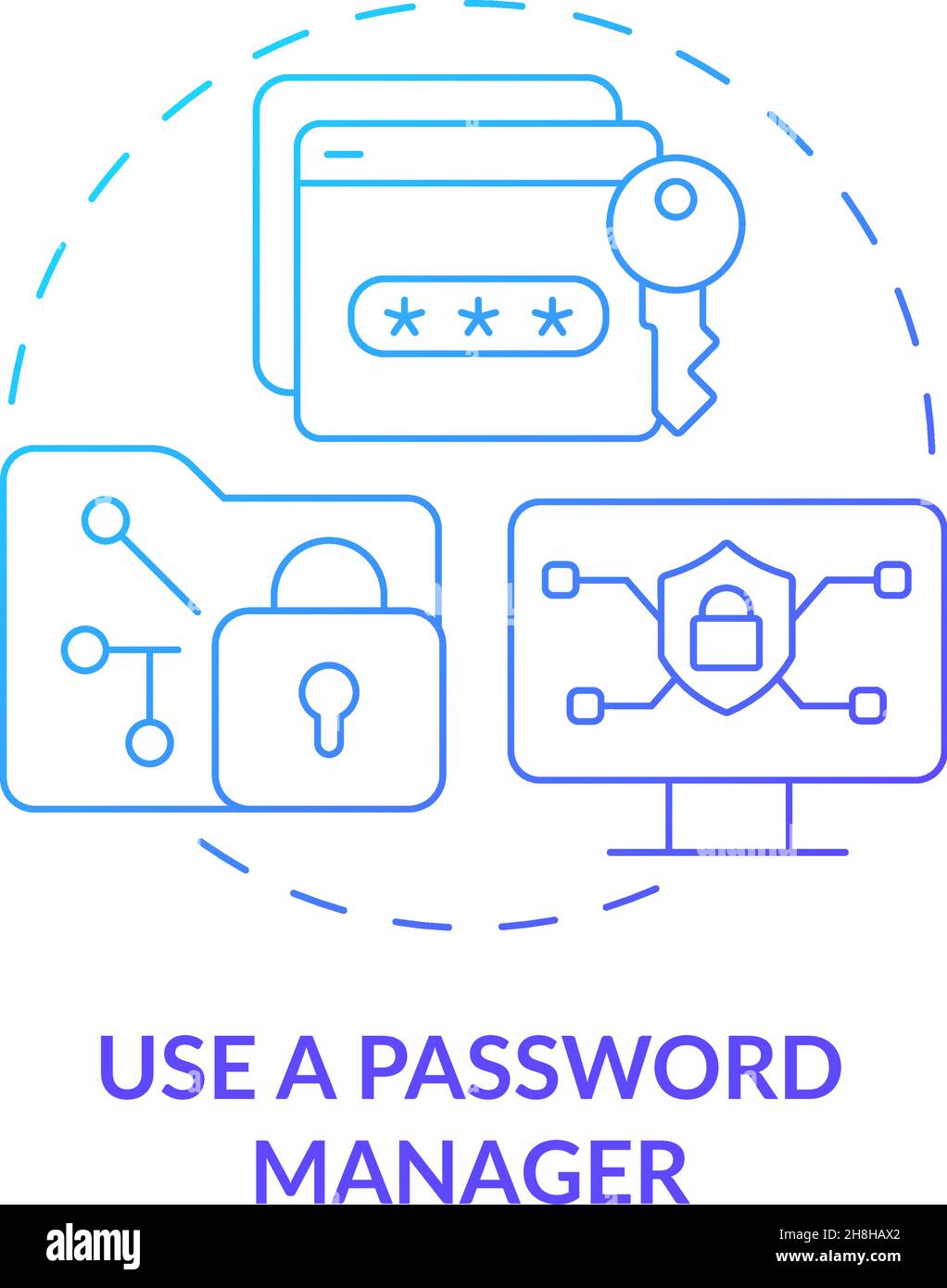 Password manager blue gradient concept icon Stock Vector Image & Art ...