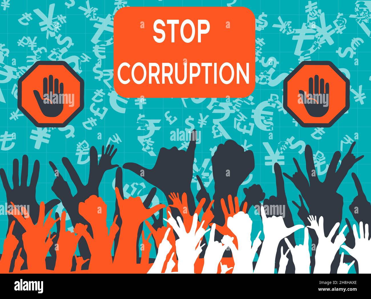 Anti corruption day poster template banner Stock Photo - Alamy