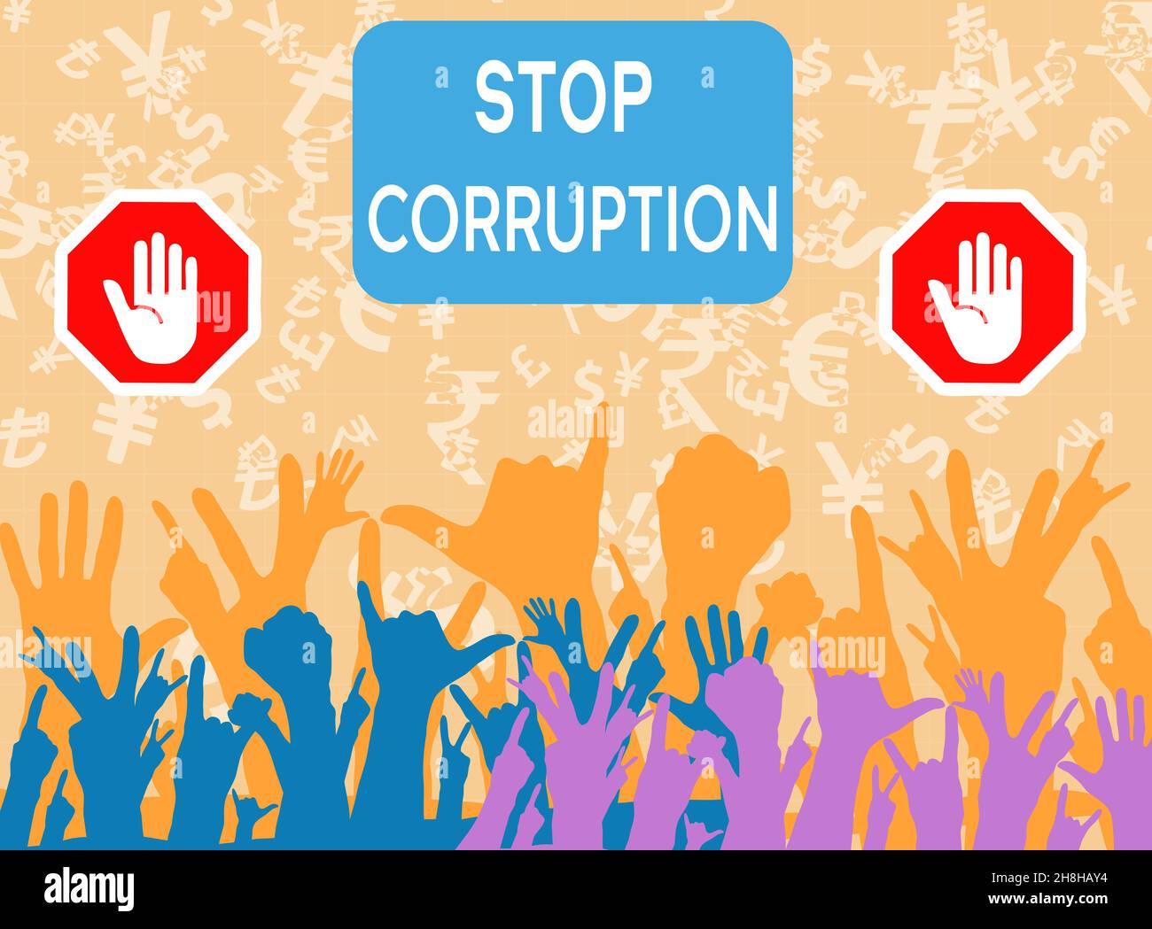 Anti corruption day poster template banner Stock Photo - Alamy