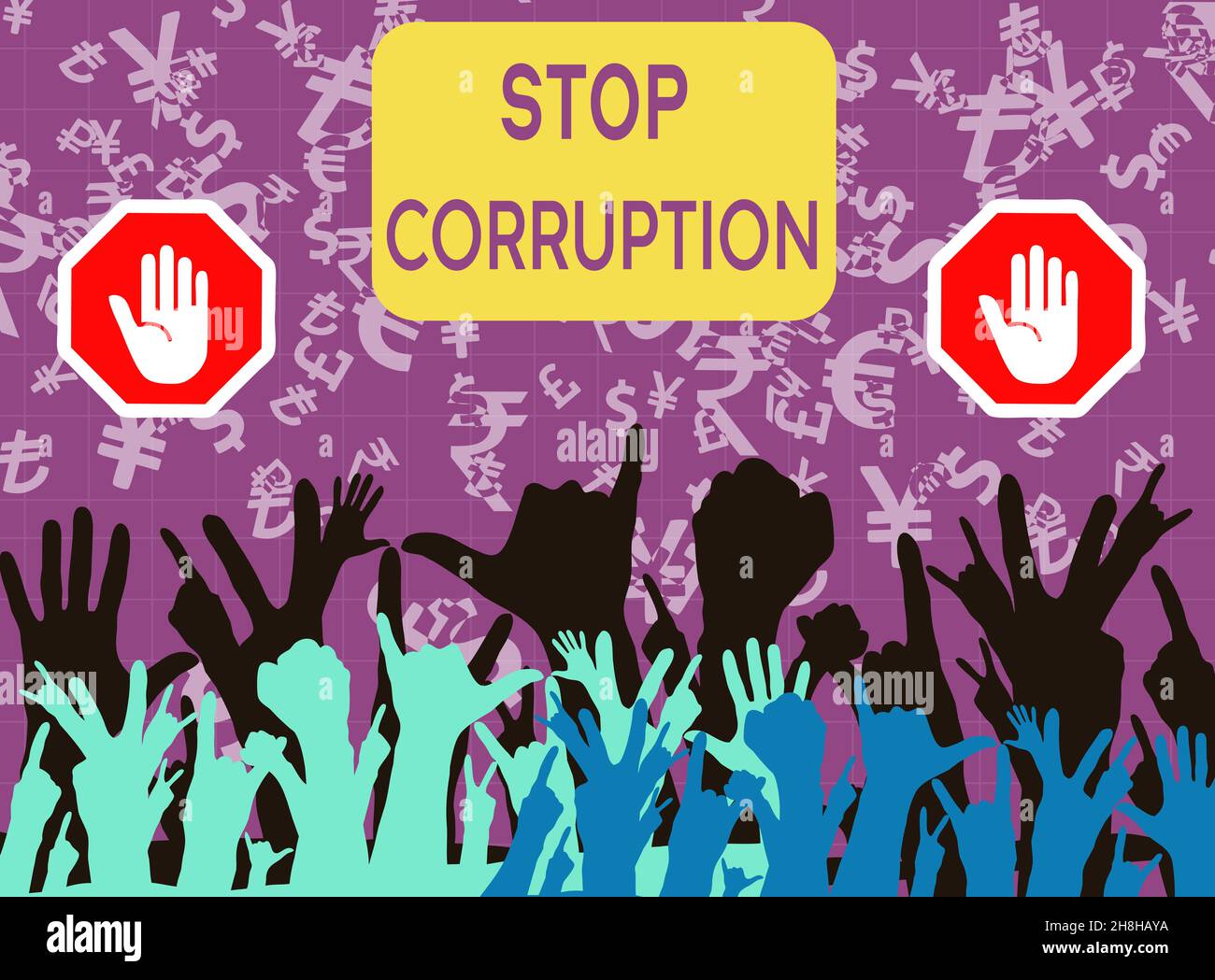 Anti corruption day poster template banner Stock Photo - Alamy
