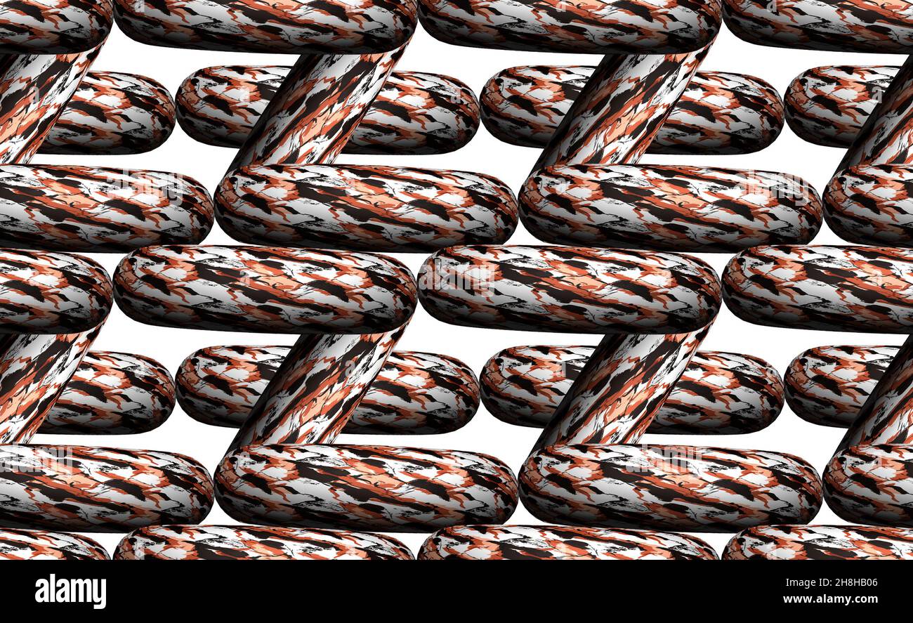 3d Rendering Abstract Capsule Colorful Background Seamless Pattern