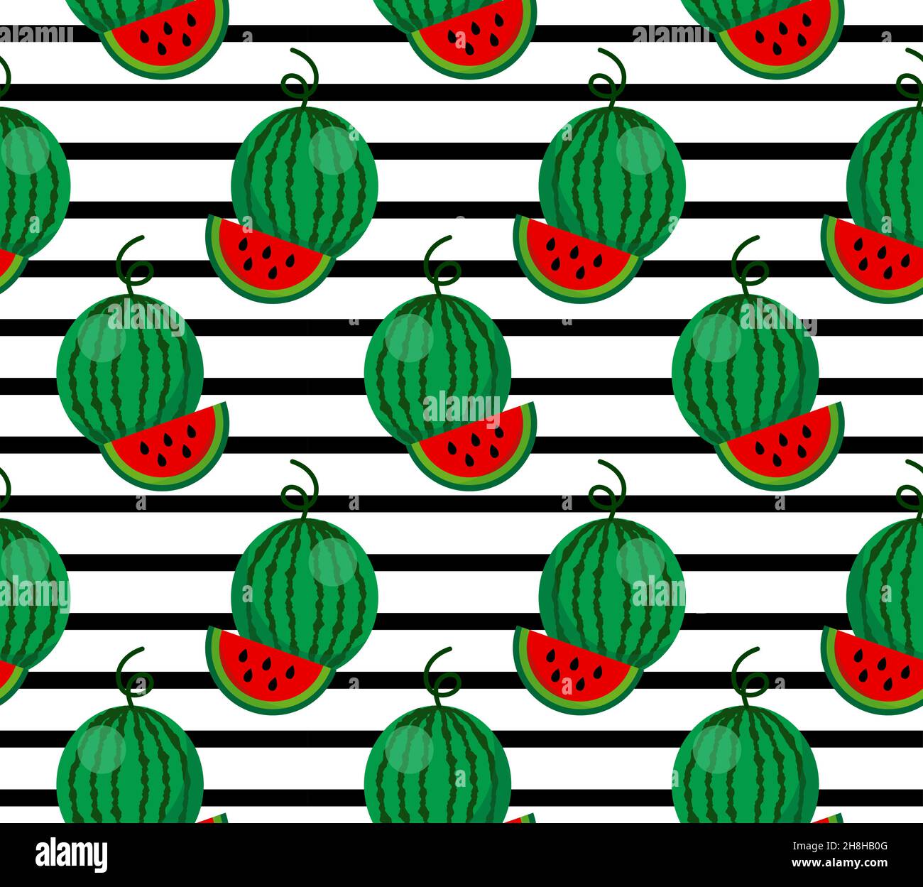 Seamless background with watermelon slices. Vector illustration Stock ...