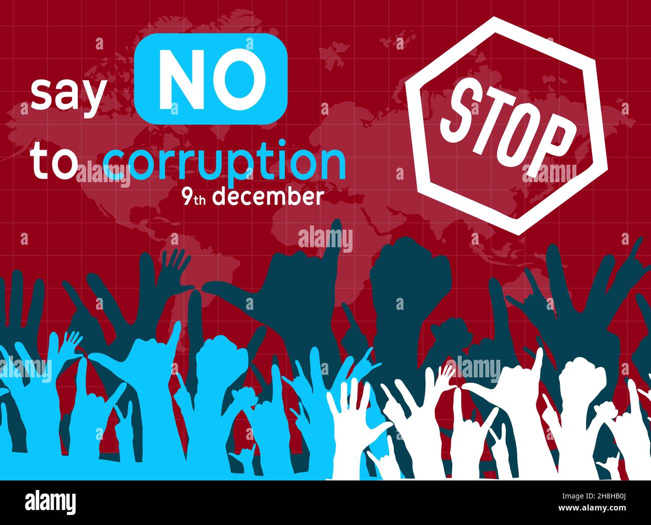 Anti corruption day poster template banner Stock Photo - Alamy