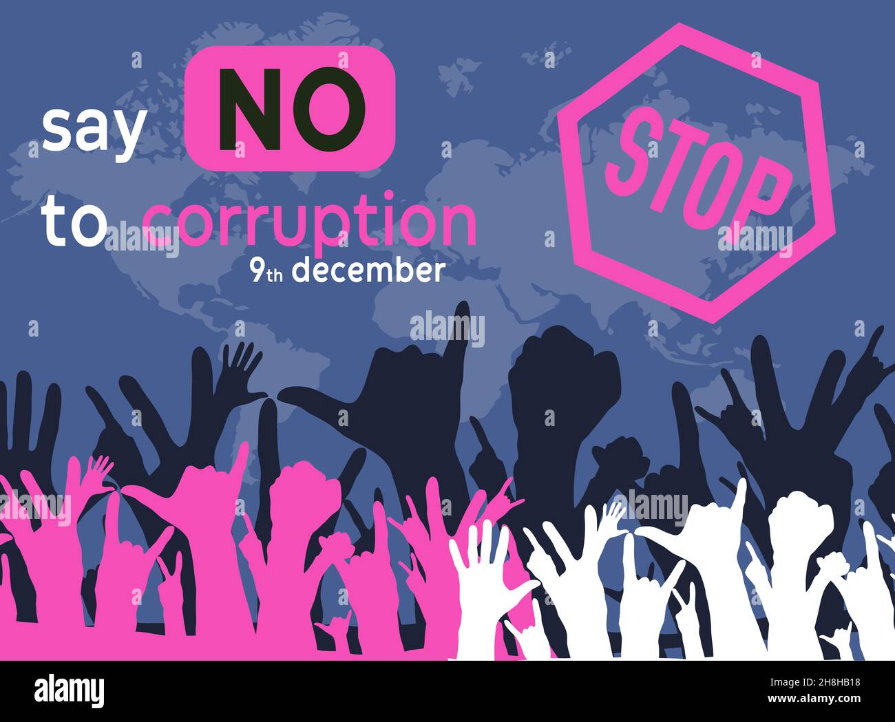 Anti corruption day poster template banner Stock Photo - Alamy