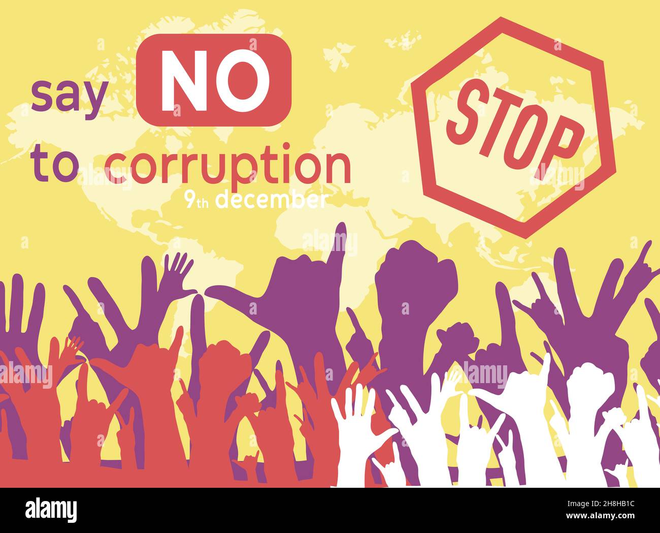 Anti corruption day poster template banner Stock Photo - Alamy