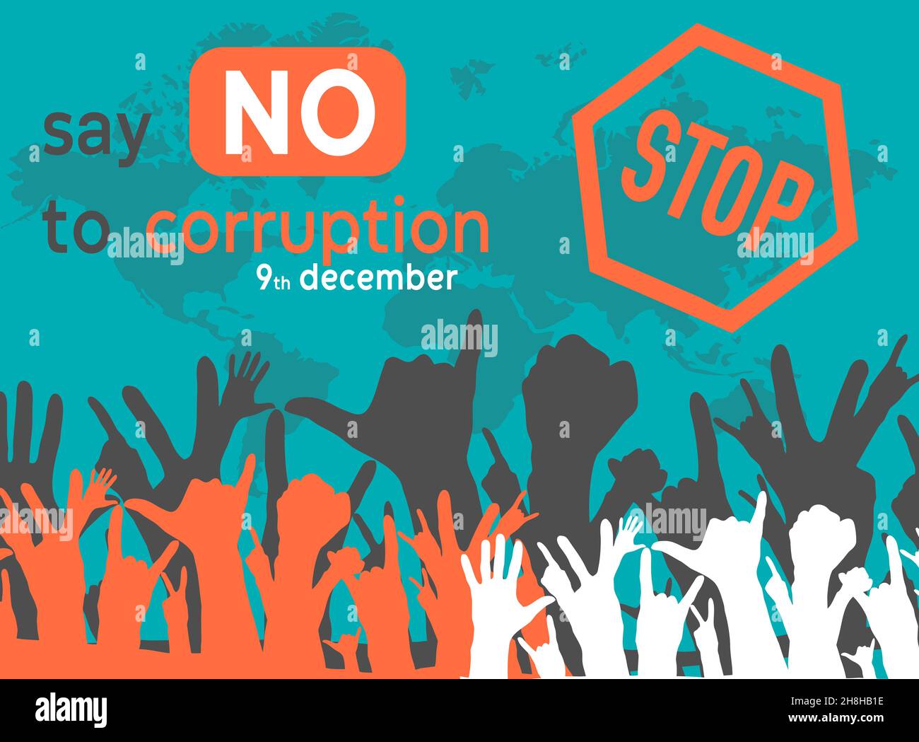 Anti corruption day poster template banner Stock Photo - Alamy
